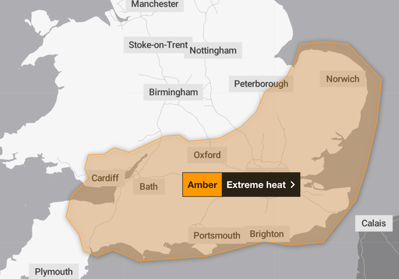 Met office releases amber weather warning as temperatures to top ...